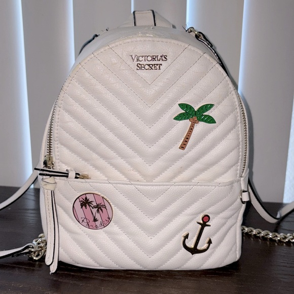 Victoria's Secret | Bags | Victorias Secret White Backpack With ...
